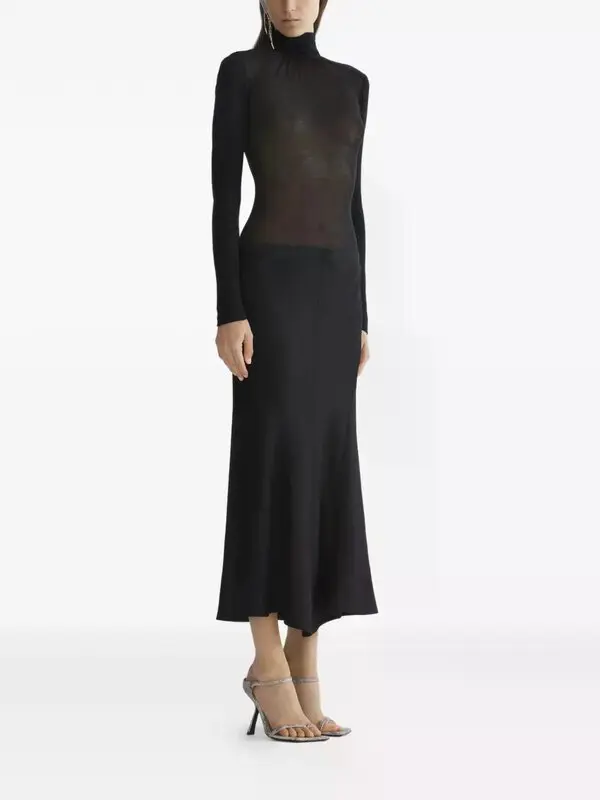 MUGLER High-neck Long-sleeve Dress