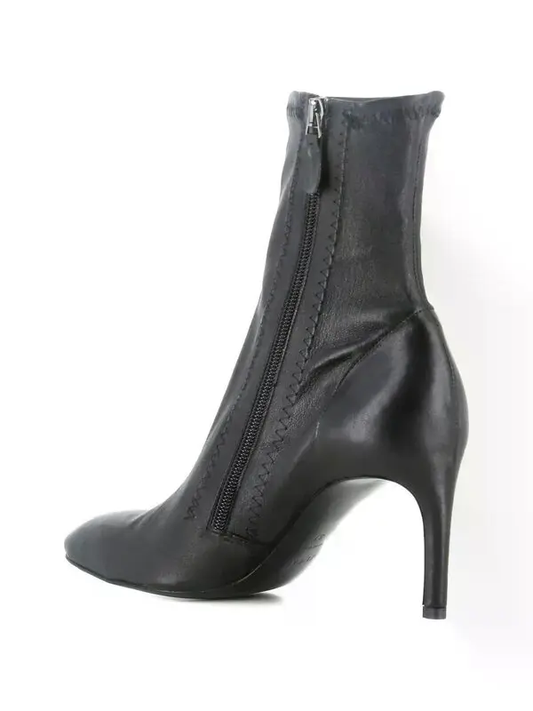 DEL CARLO Stretch Stiletto Ankle Boots - Black