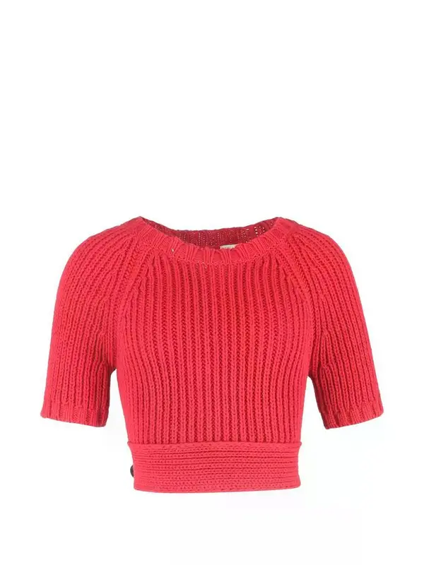 Red Valentino Open-back Knit Crop Top