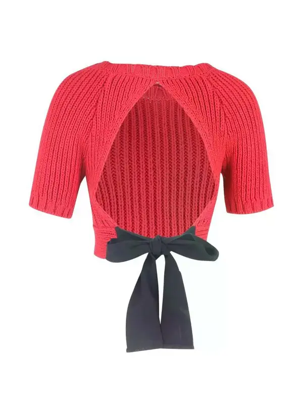Red Valentino Open-back Knit Crop Top