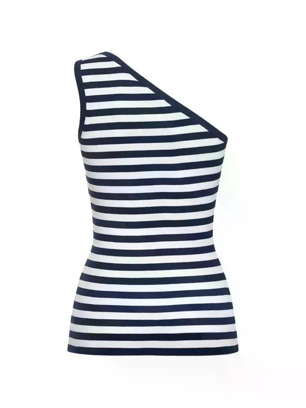 Michael Kors Striped One-shoulder Top