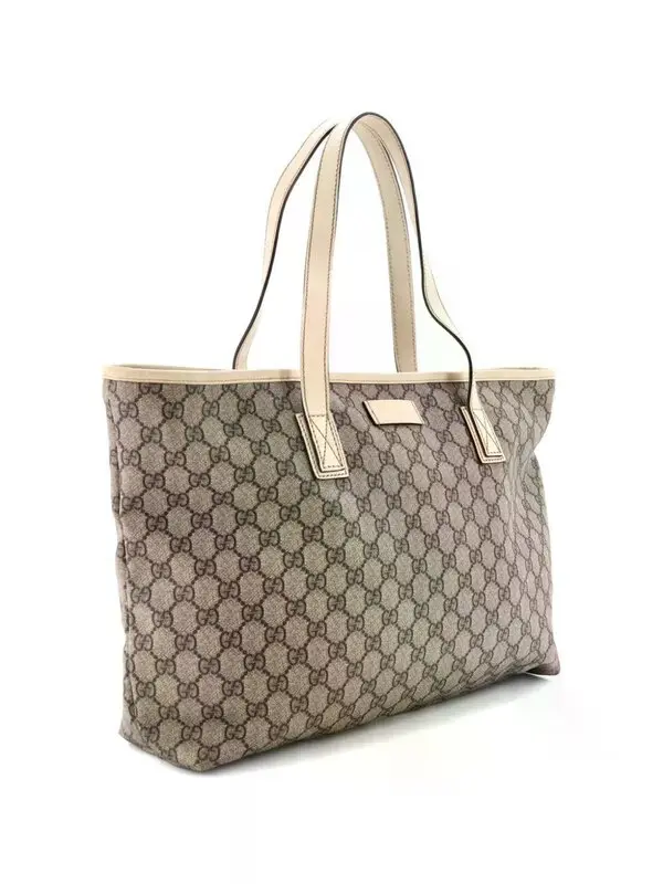 Gucci Gg Coated Canvas And Leather Medium Tote Bag - Brown