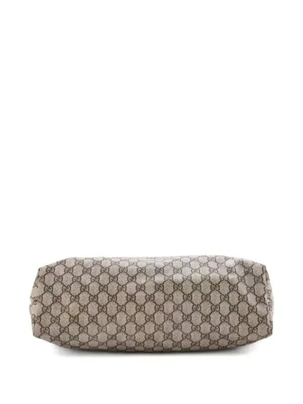 Gucci Gg Coated Canvas And Leather Medium Tote Bag - Brown