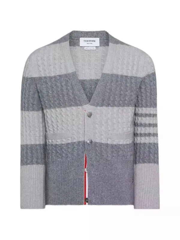 Thom Browne Striped Cardigan - Grey