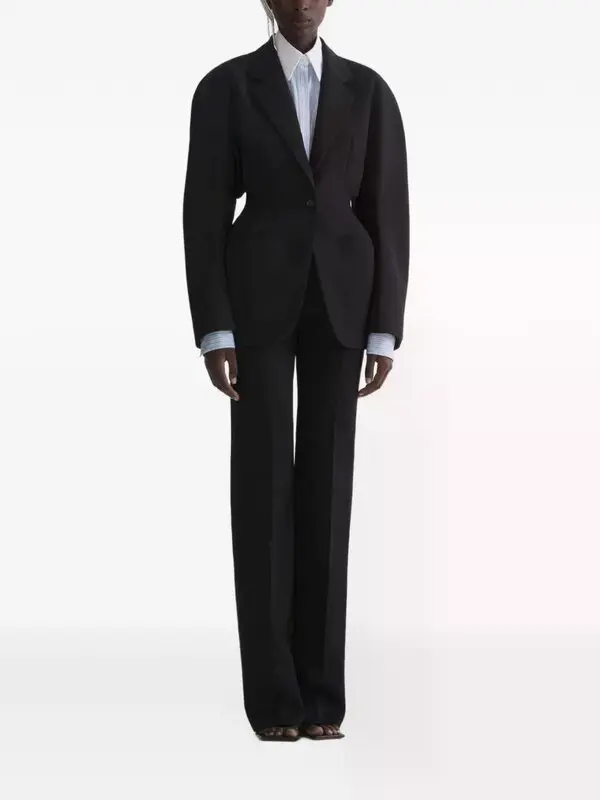 MUGLER Striped Collared Shirt - Blue