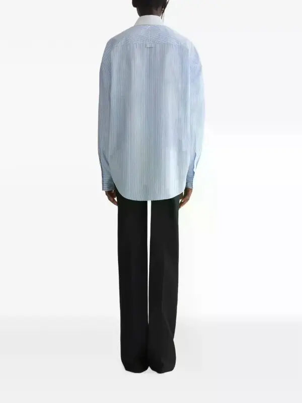 MUGLER Striped Collared Shirt