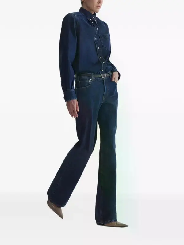 MUGLER Straight Trousers - Blue