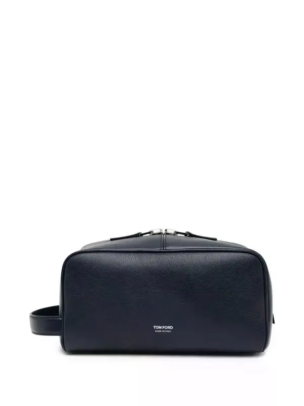 TOM FORD Leather Wash Bag - Blue