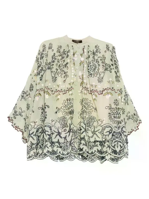Biyan Floral-embroidered Shirt