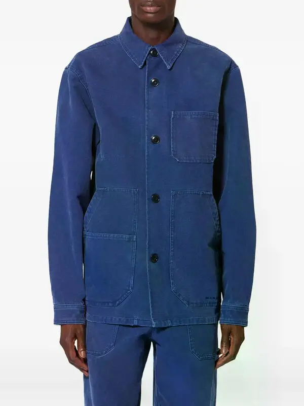 MARANT Embroidered Cotton Jacket - Blue