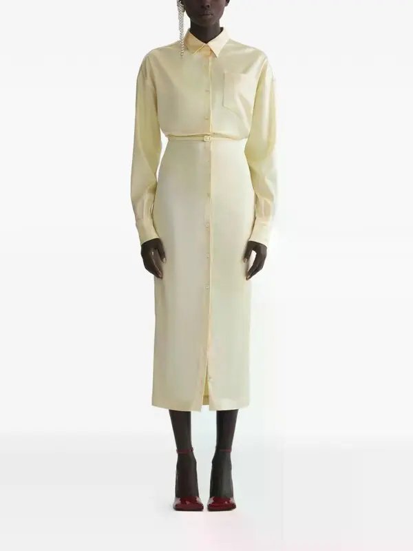 MUGLER Buttoned Long-sleeved Dress