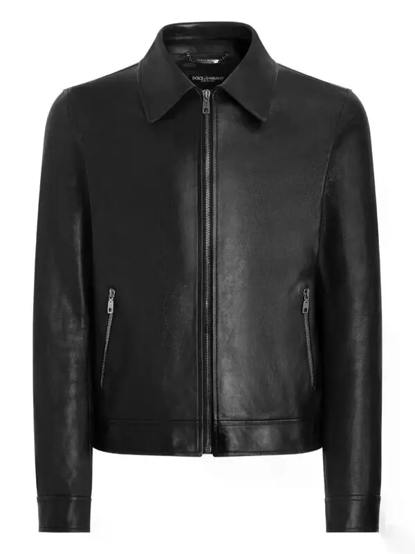 Dolce & Gabbana Leather Zip Jacket