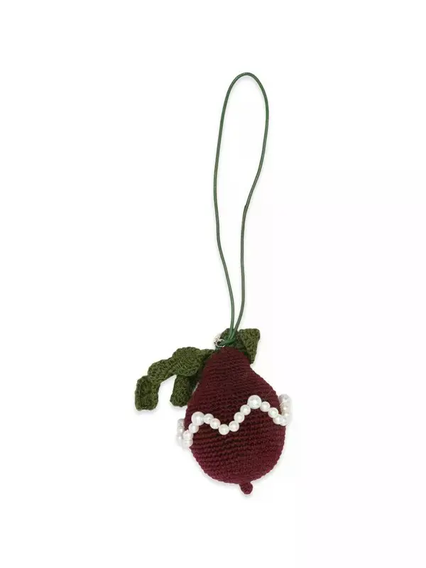 GOHAR WORLD Crochet Beaded Beet Bag Charm - Red