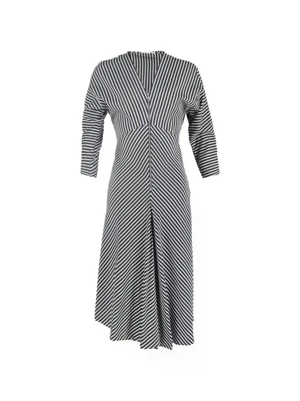 Maje Striped Twill Midi Dress