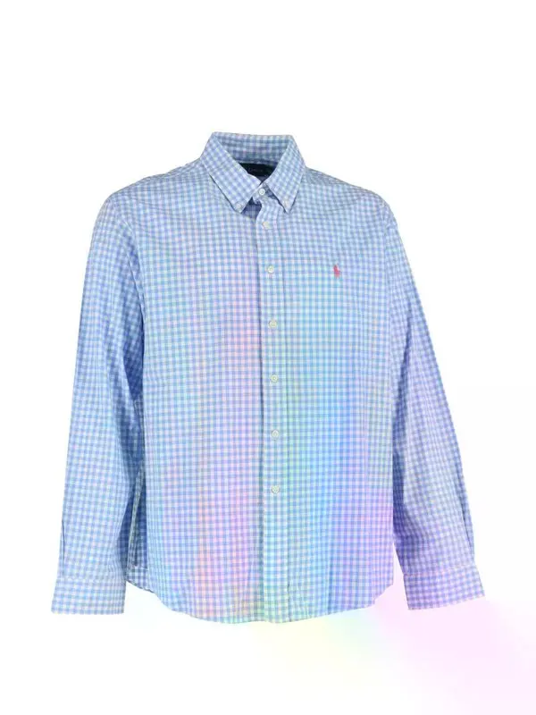 Polo Ralph Lauren Gingham Logo-embroidered Shirt - Blue