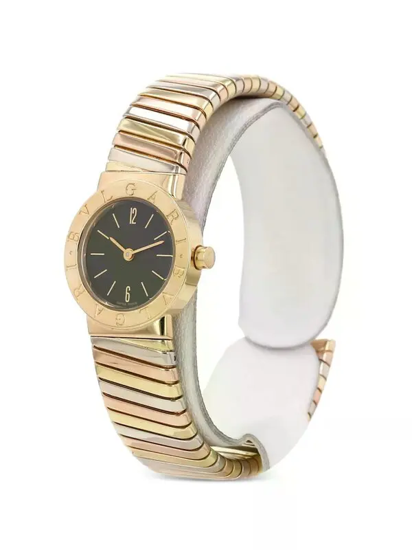 BVLGARI 2000 23mm Gold Bezel Tubogas Bracelet Watch