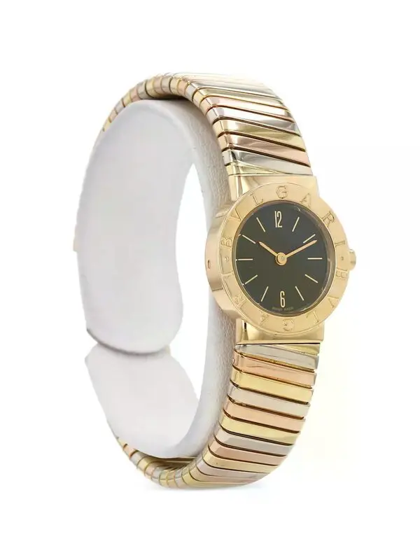 BVLGARI 2000 23mm Gold Bezel Tubogas Bracelet Watch