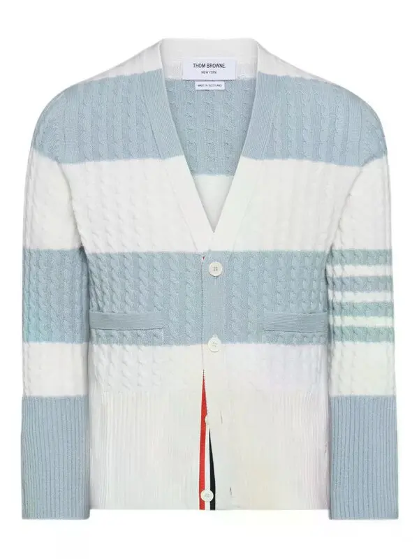 Thom Browne Cable-knit Cardigan - White