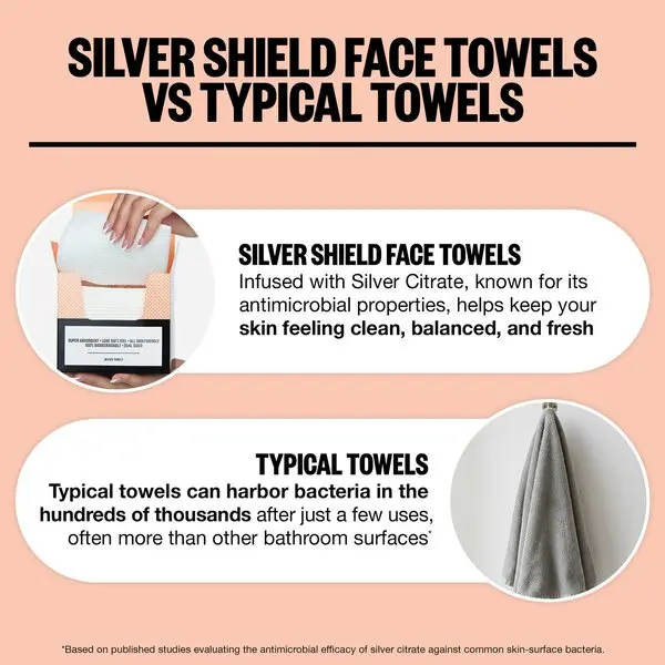 PEACE OUT Silver Shield Disposable Face Towels