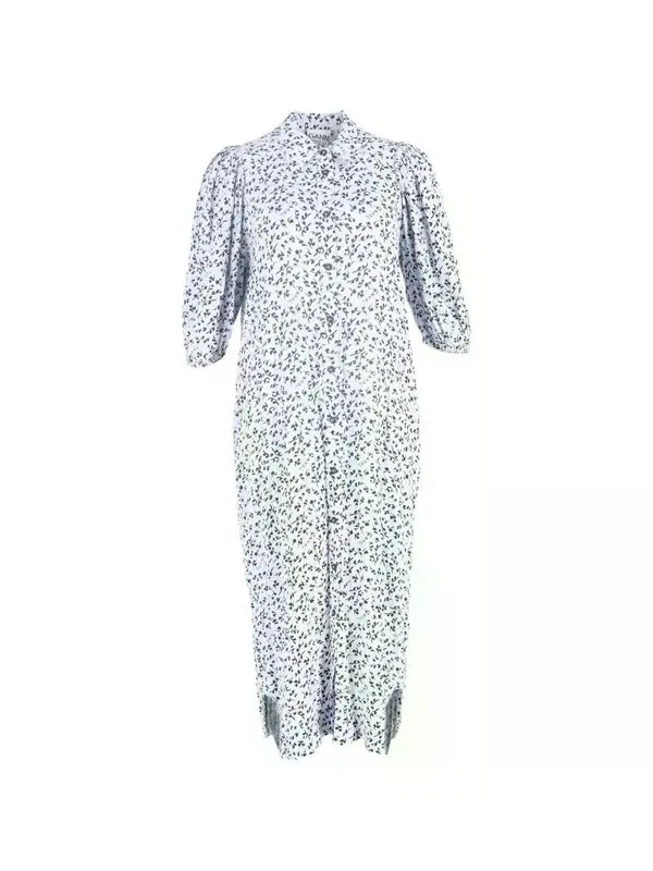 GANNI Printed Button-down Shirt Dress