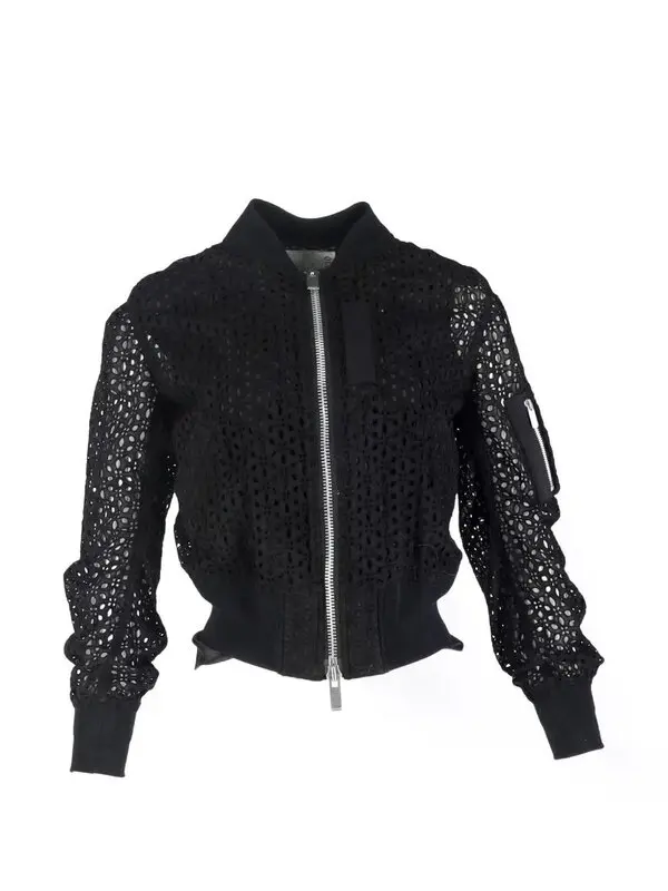 Sacai Eyelet-detail Zip-fastening Bomber Jacket