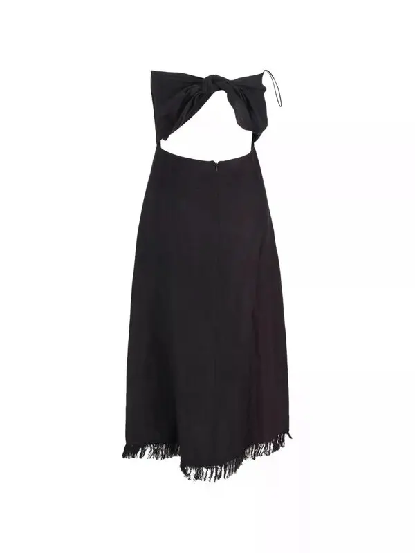 Theory Fringed Strapless Midi Dress