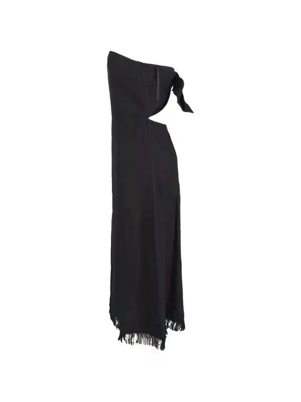 Theory Fringed Strapless Midi Dress