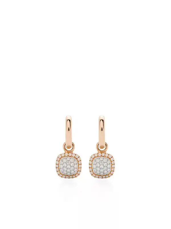 TIRISI 18kt Rose And White Diamond Huggie Earrings - Gold