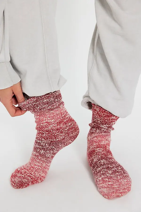 Free People Super Space Ankle Socks - Red