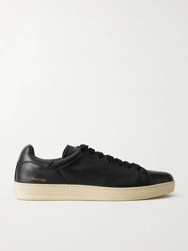 TOM FORD Warwick Full-grain Leather Sneakers - Black