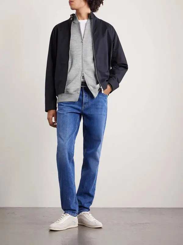 Brunello Cucinelli Cashmere-blend Zip-up Sweatshirt - Gray