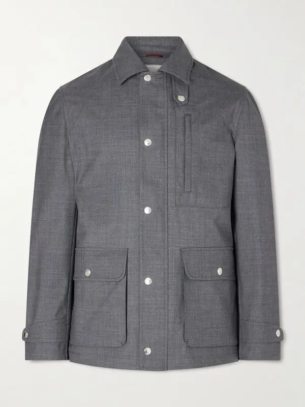 Brunello Cucinelli Virgin Wool Field Jacket - Gray