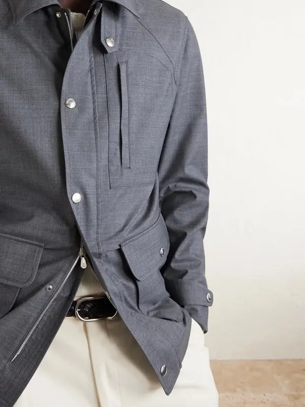 Brunello Cucinelli Virgin Wool Field Jacket - Gray