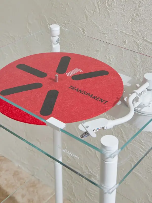 TRANSPARENT Turntable With Aluminum And Glass Stand