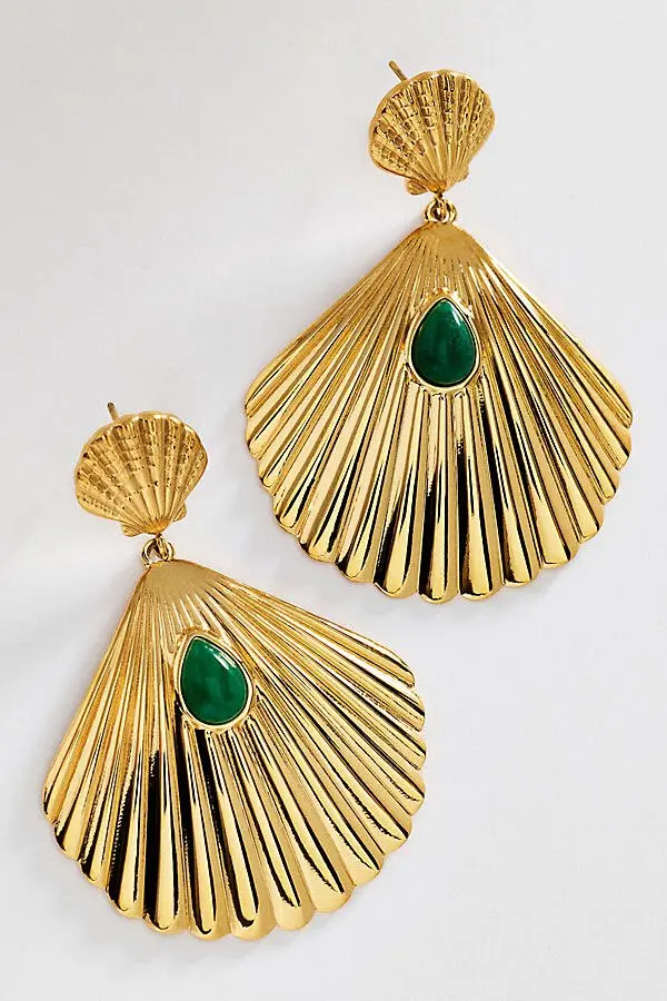 EN CAVALE Carnota Earrings - Golden/green