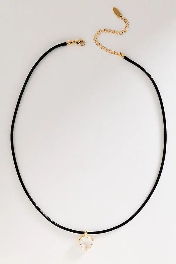 Anthropologie Corded Pendant Necklace - Black