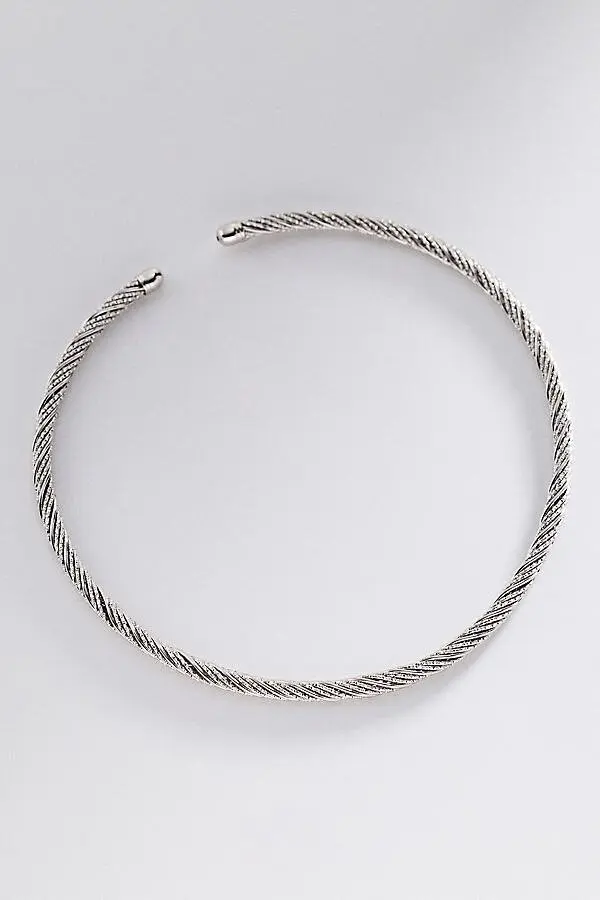 Anthropologie Twisted Collar Necklace - Silver