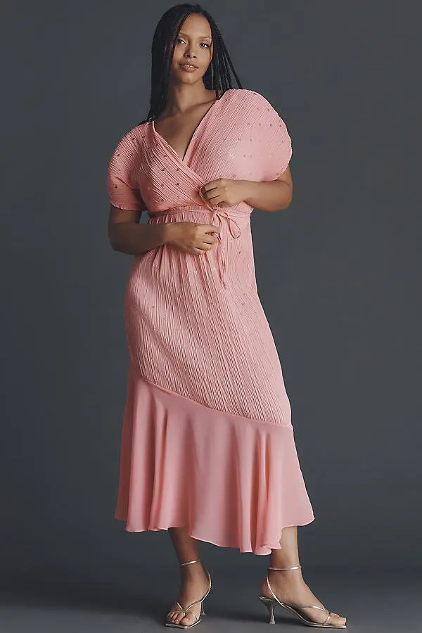 NEVER FULLY DRESSED Fifi Maxi Wrap Dress - Pink