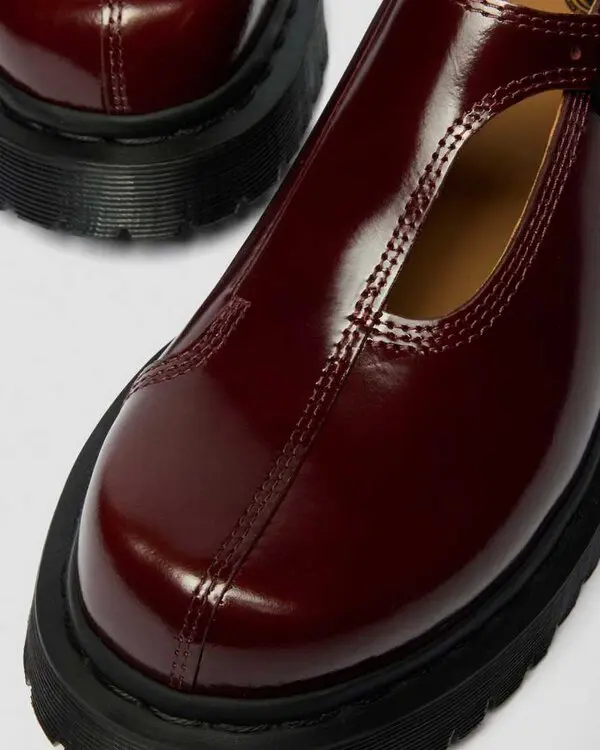 Dr. Martens Rejena Leather Mary Jane Shoes - Red