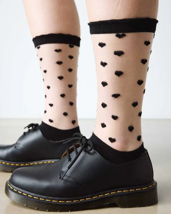 Dr. Martens Heart Mesh Organic Cotton Blend Socks
