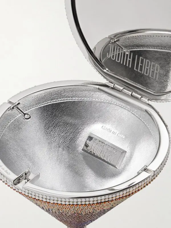 Judith Leiber Martini Espresso Crystal-embellished Clutch