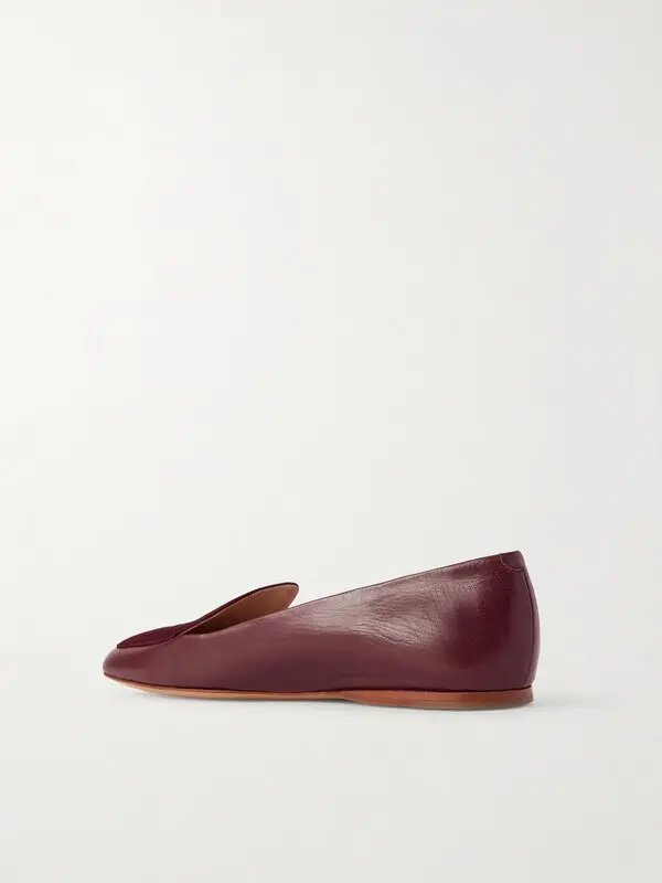 Gabriela Hearst Aveda' Suede-trimmed Leather Loafers - Burgundy