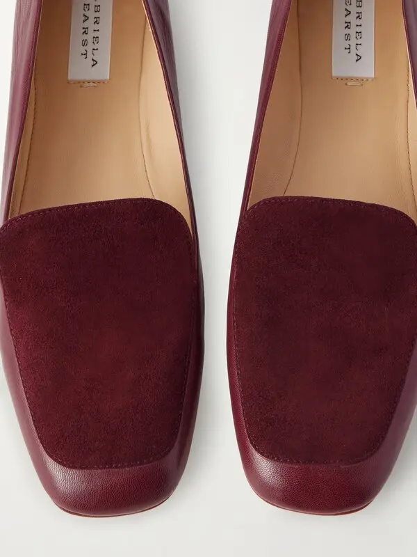 Gabriela Hearst Aveda' Suede-trimmed Leather Loafers - Burgundy