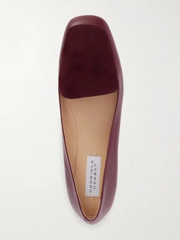 Gabriela Hearst Aveda' Suede-trimmed Leather Loafers - Burgundy