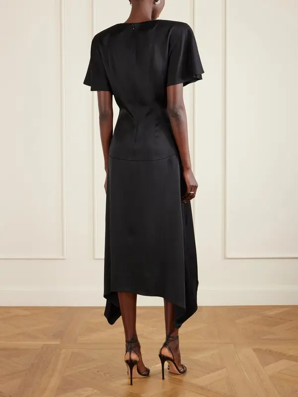 Stella McCartney Paneled Hammered-satin Midi Dress
