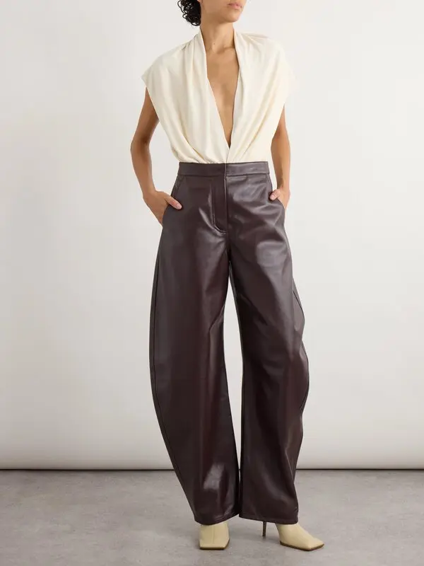 Alaïa Hooded Draped Jersey Bodysuit