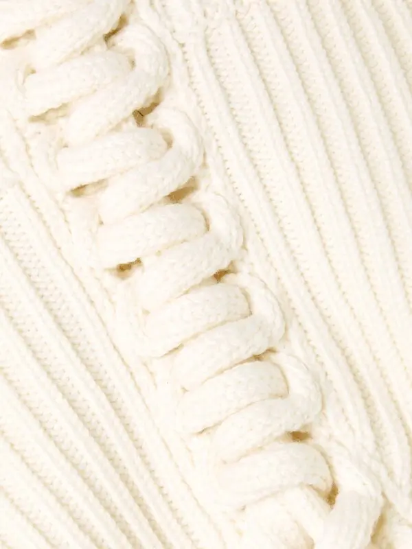Alaïa Lace-up Ribbed Wool Turtleneck