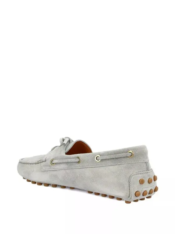TOD'S Tie Detail Flat Loafers - Grey