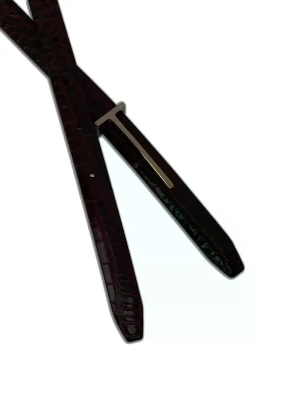 TOM FORD Croc-effect Buckle Belt - Red