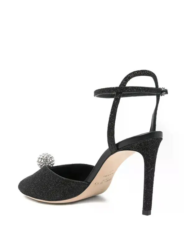 JIMMY CHOO Sacora Glitter Heeled Sandals